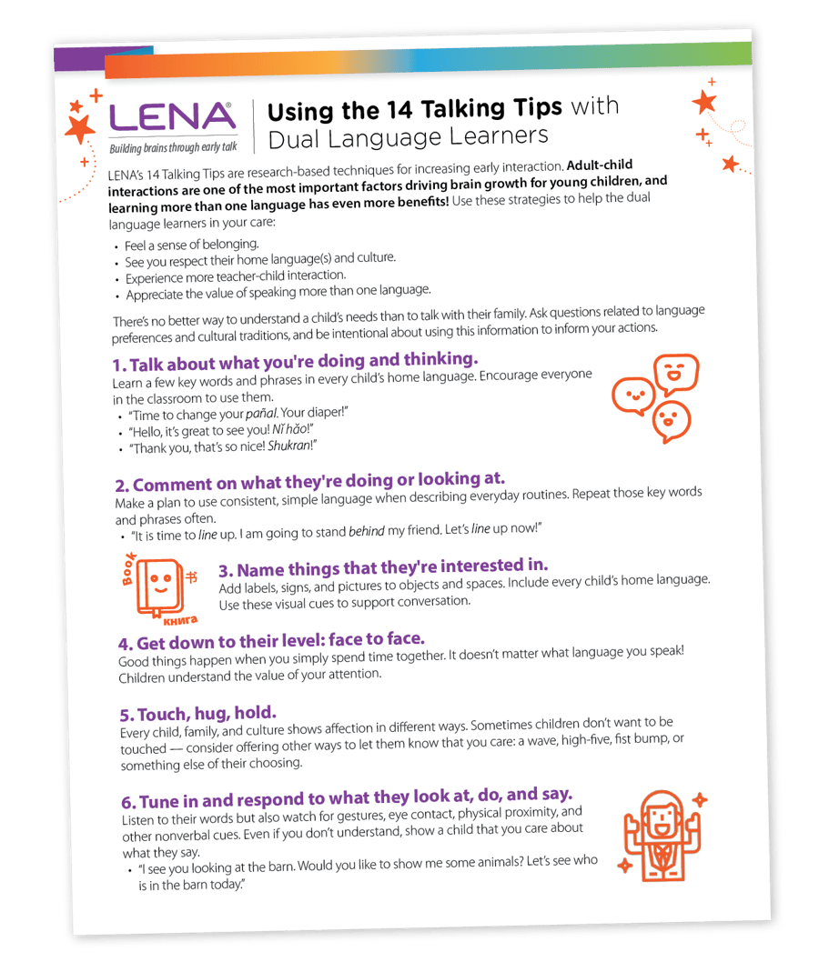 14 Talking Tips to support dual language learners - Resource